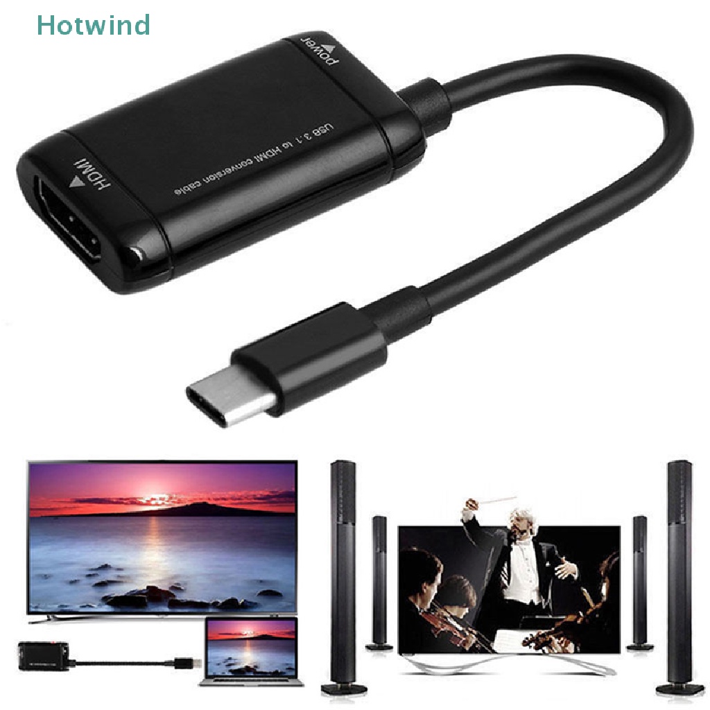 HW USB-C Type C to HDMI Adapter USB 3.1 Cable For MHL Android Phone ...