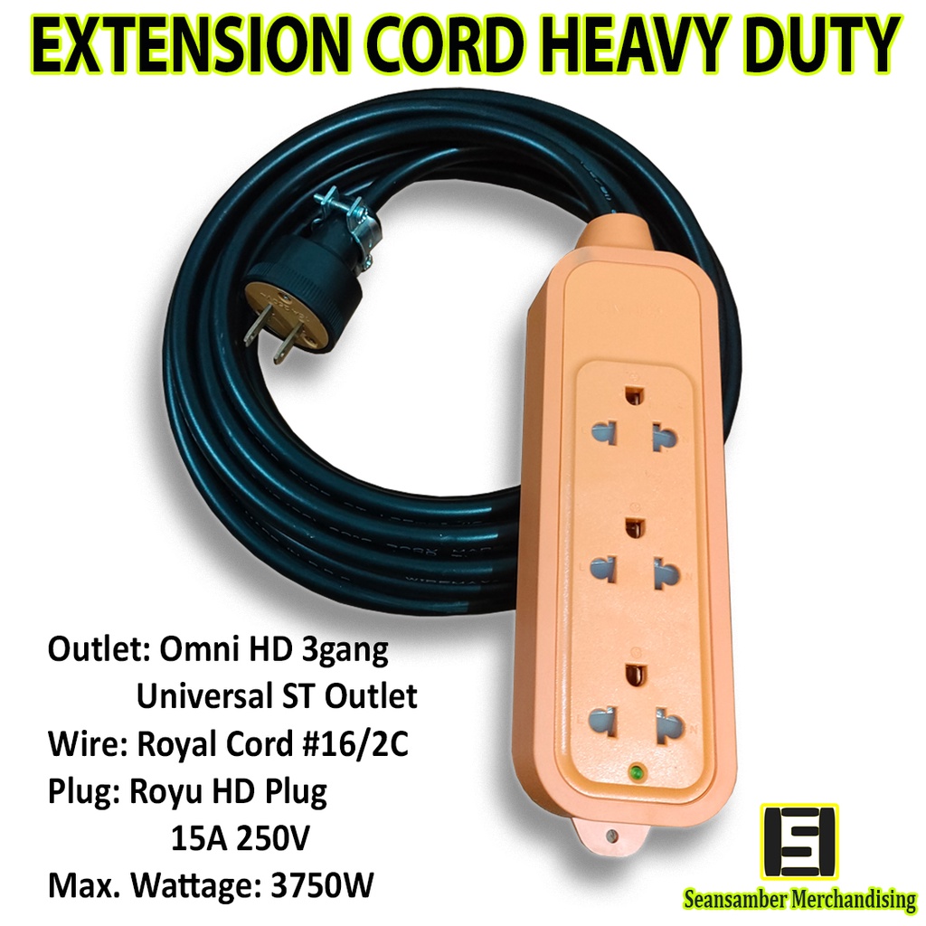 Extension Cord Heavy Duty with Royal Cord 16/2 and Omni HD Outlet and ...