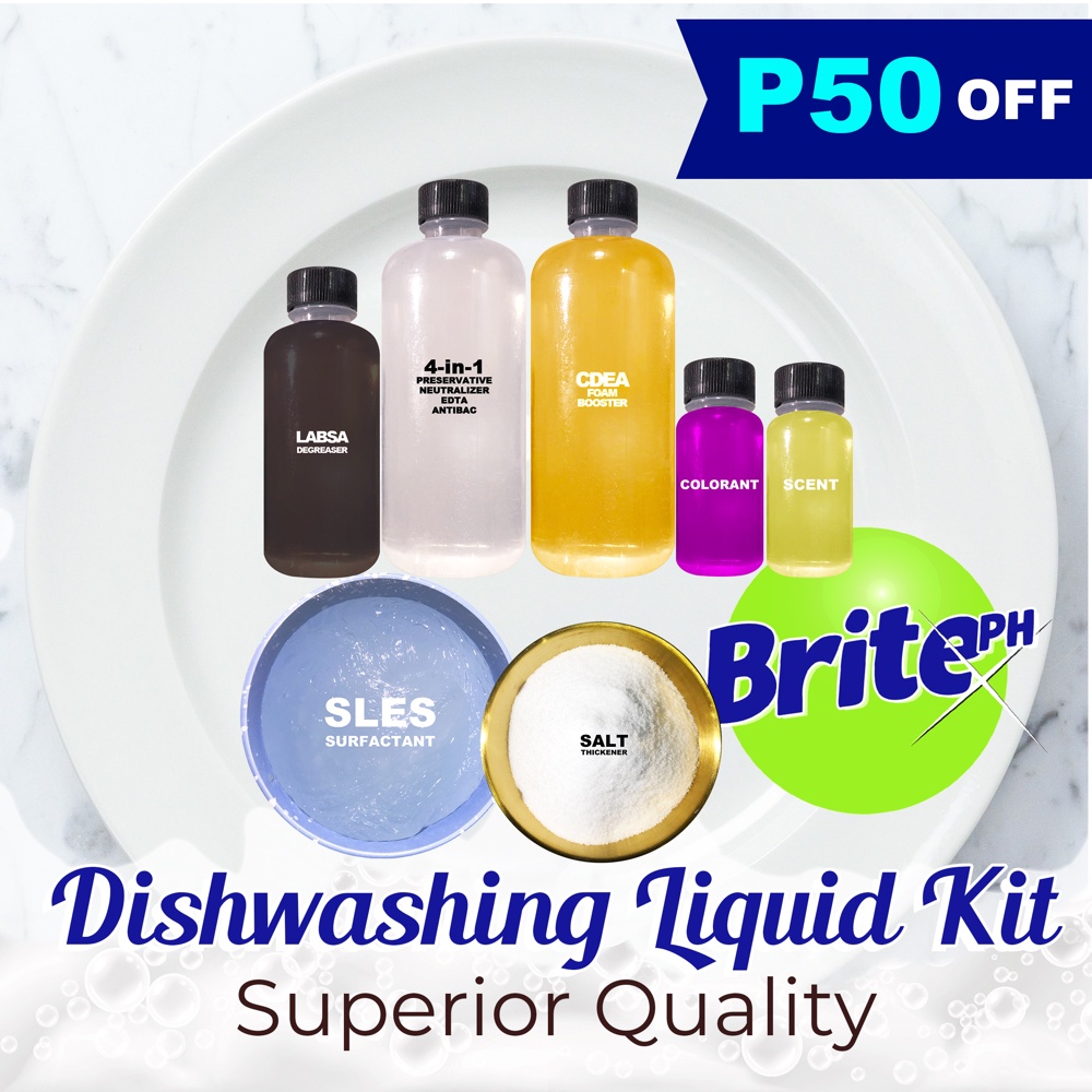 BritePH Dishwashing Liquid Kit DIY - 17Liters Yield/ 10 Components ...