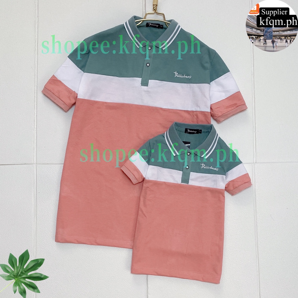 family polo shirt fashion Tricolor stitching stretch cotton /small to ...