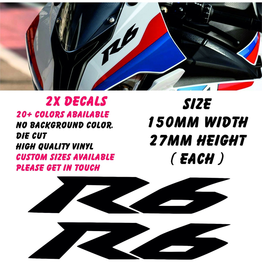 x2 For Yamaha R6 Decal Sticker Graphic Motorcycle Fairing Motorbike ...