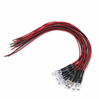 10PCS DC 3V 6V 12V 24V Pre Wired 5mm LED Light Lamp Bulb Prewired ...