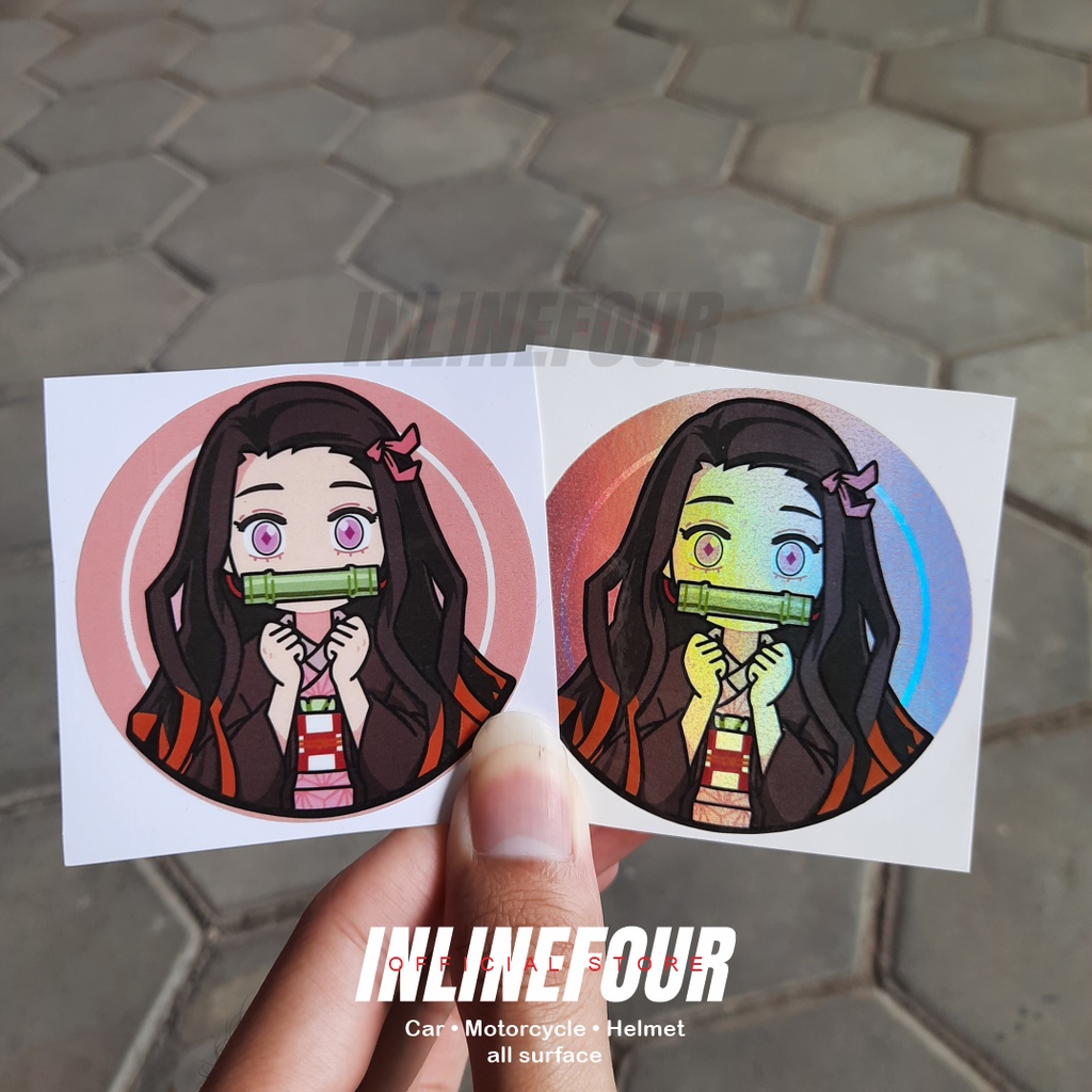 Anime Hologram Sticker - Nezuko Sticker - Demon Slayer Motorcycle Cute ...