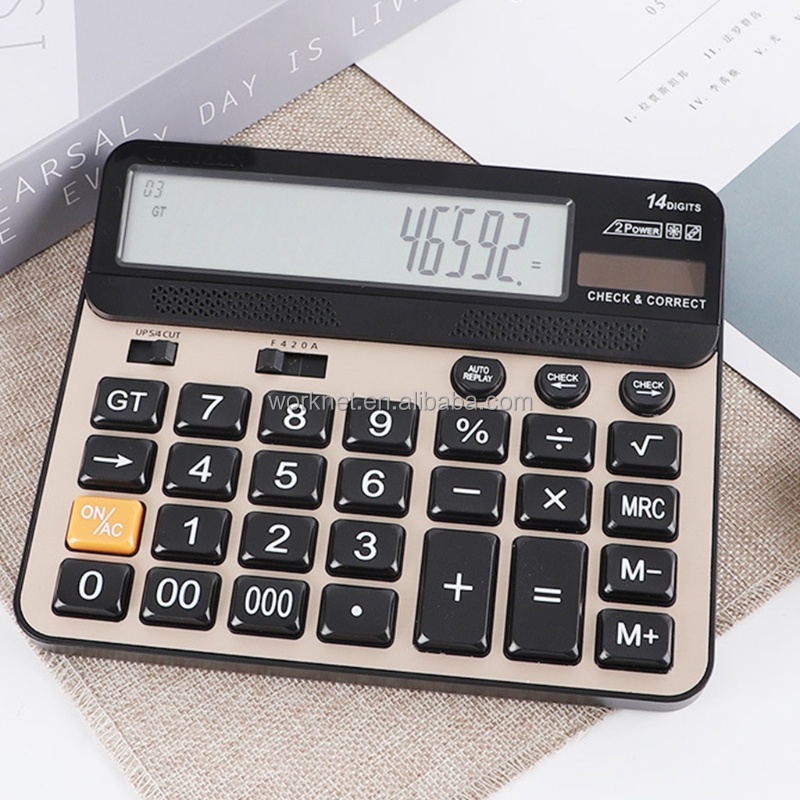 Desktop Calculator, Large Computer Keys, 16 Digits Display, Champaign Gold Color Panel | Shopee ...