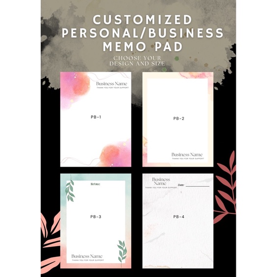 CUSTOMIZED PERSONAL/BUSINESS MEMO PAD | Shopee Philippines