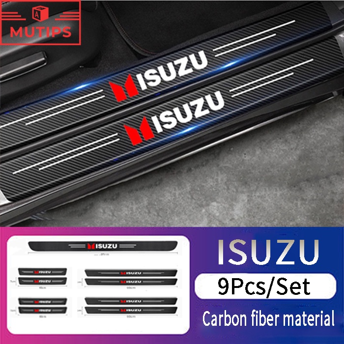 Isuzu 9Pcs Carbon Fiber Door Sill Protection Stickers For Panther Elf ...