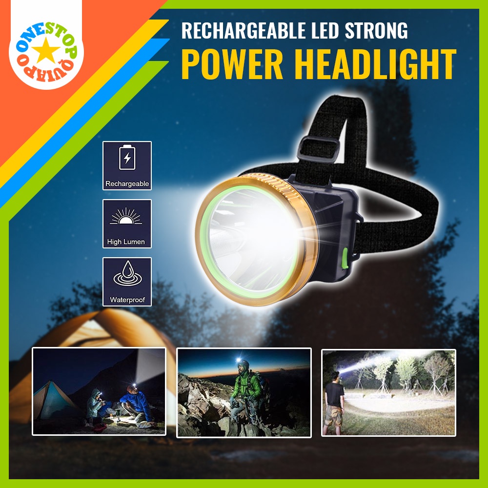 OSQ Multifunction Water Resistant Rechargeable LED Head Light For ...