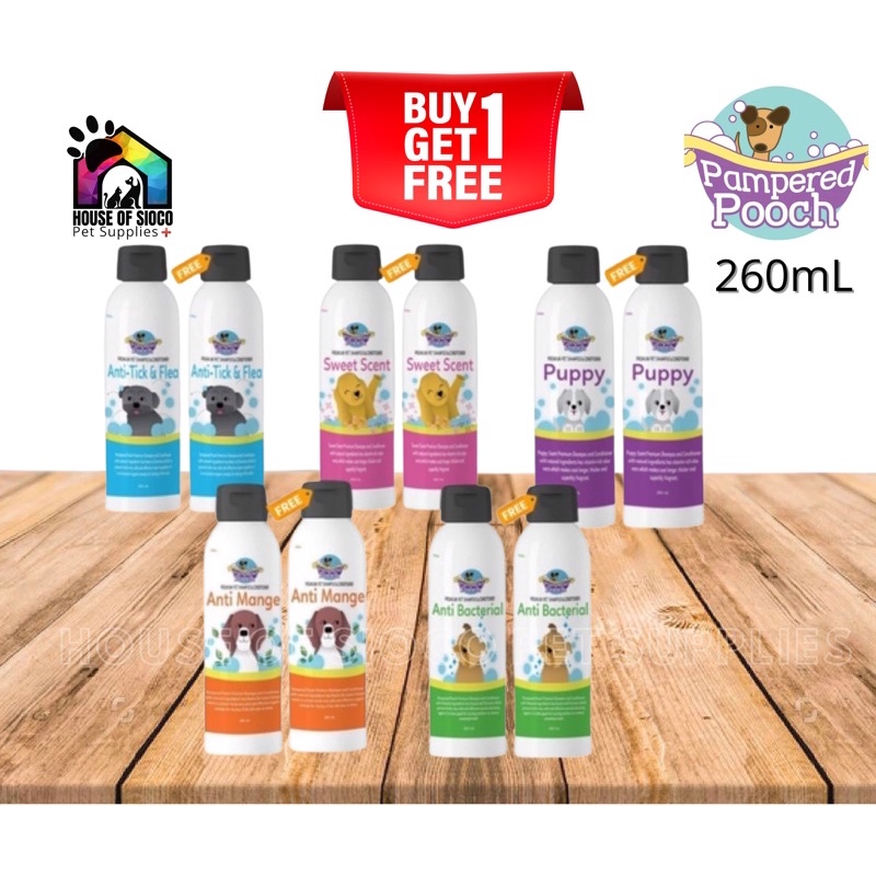 Pampered Pooch Premium Shampoo & Conditioner For 260ml (BUY 1 TAKE 1 ...