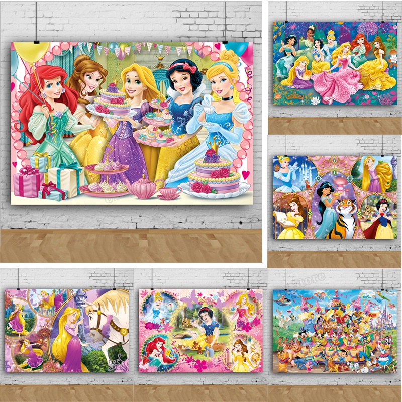 Birthday party Disney Princess 150*210CM Birthday Party Backdrop ...