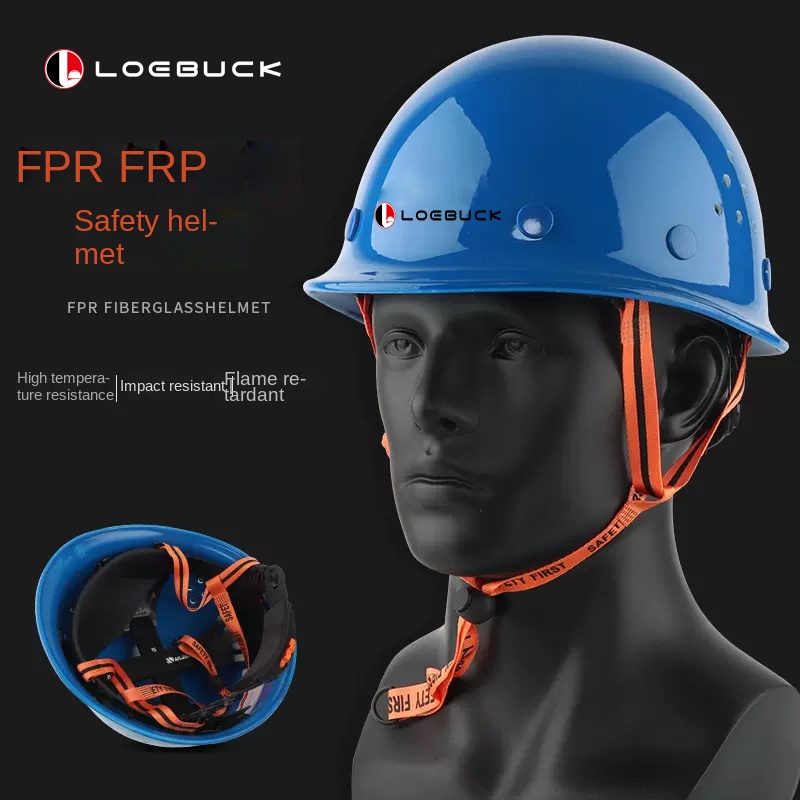 LOEBUCK helmet construction site worker construction dome breathable FPR fibreglass safety ...