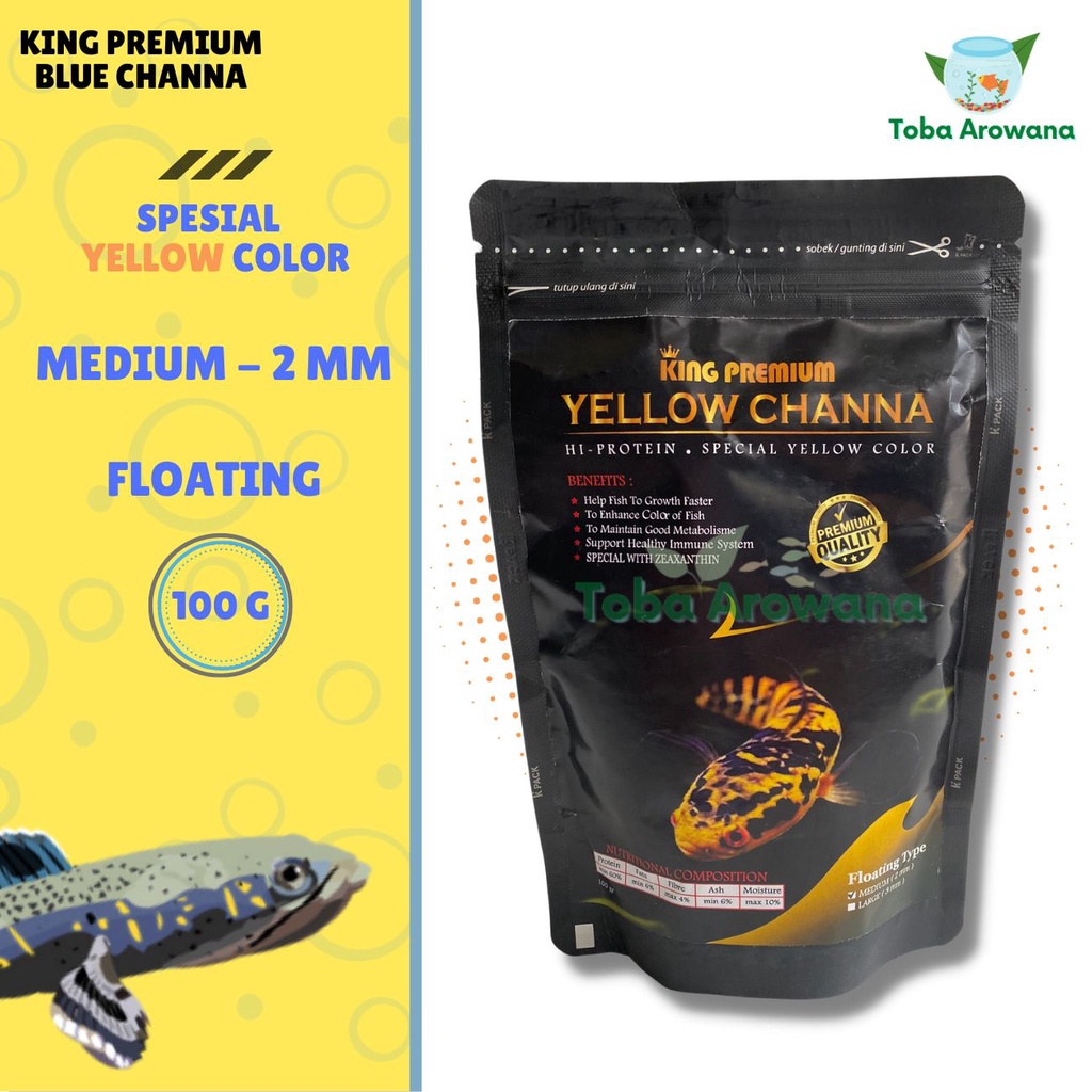 Premium Yellow Channa Pellets 100g Chana Predator Pellets - 2mm ...