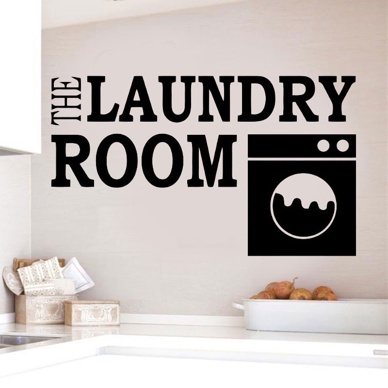Laundry Room Wall Decal Vinyl Sticker For Washing Removable Logo Wall ...