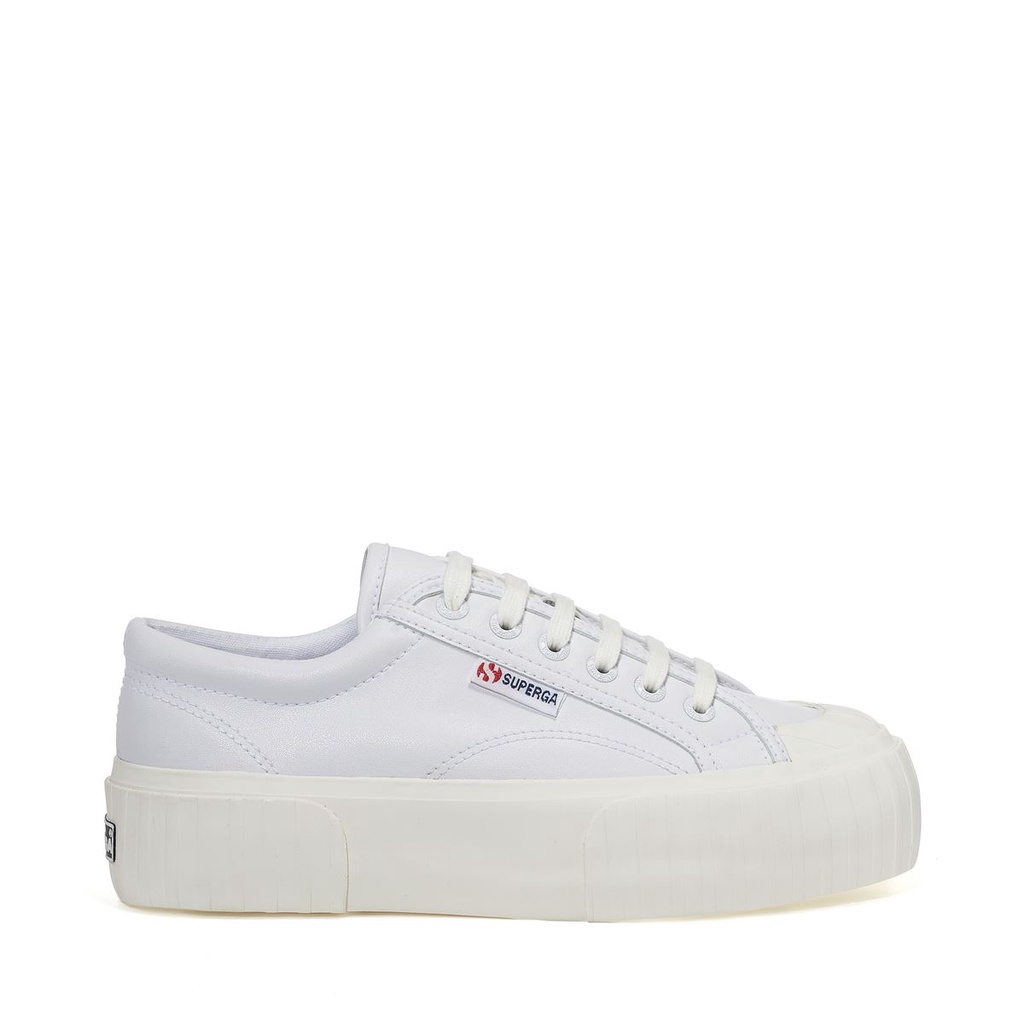 Superga 2631 Stripe Platform Vegan Faux Leather White Avorio Sneakers ...