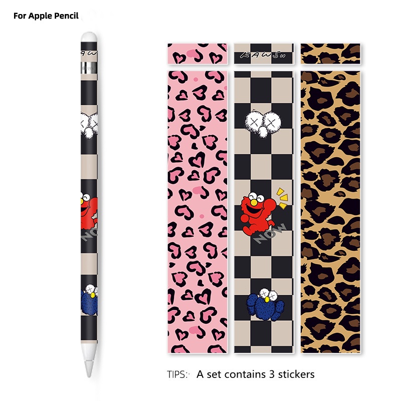 (3pcs/pack) Cartoon Cookie Elmo Painted stickers for Apple pencil 1 / 2 ...