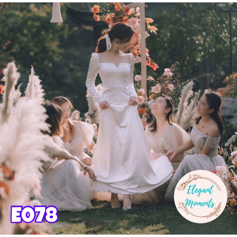 Wedding Dress Bridal Pre-Wedding Photo Shoot Set After party E078 | Shopee Philippines