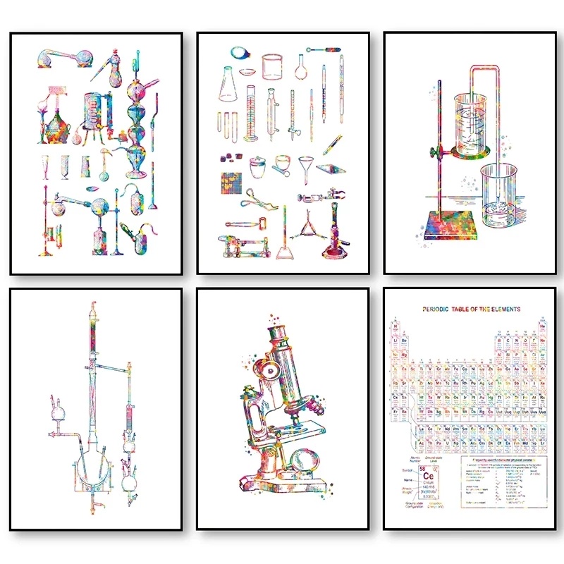 Frameless Chemical Element Chemistry Instrument Microscope Canvas ...