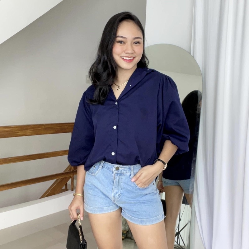 MORRIS (Button Down Puff Long Sleeves) | Shopee Philippines