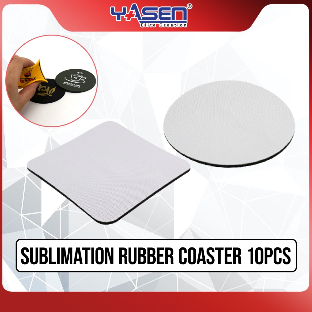 Sublimation Rubber Coaster DIY Customized Round/Square Blank Coaster ...