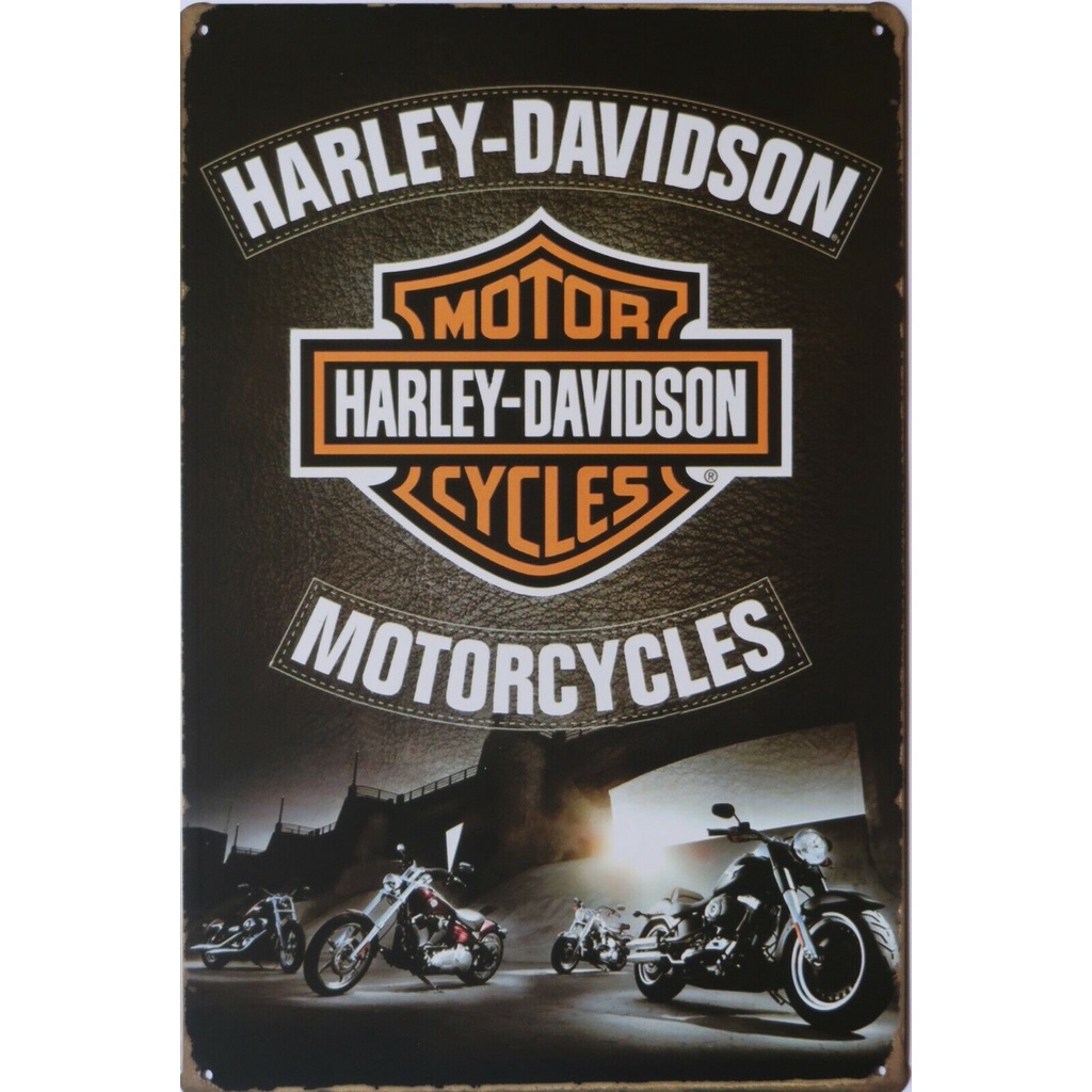 Harley Davidson Motorcycle Metal Garage Sign Wall Plaque Vintage Sign ...