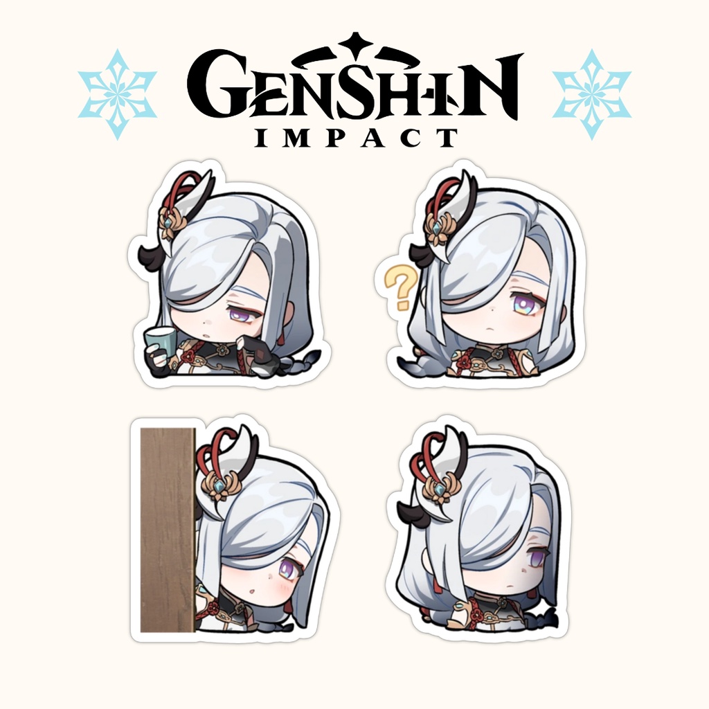 Genshin Impact Shenhe Emoji Sticker Set (4pcs) | Shopee Philippines