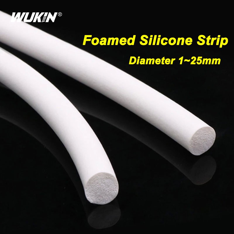 1-5Meters Silicone Rubber Sponge Strip White Silicone Foamed Seal Strip ...