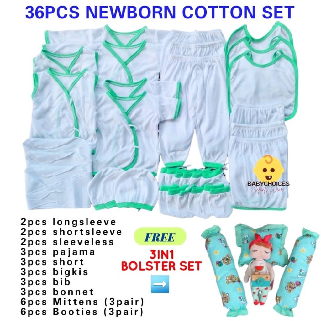 36 Pieces Sulit Set FREE BOLSTER SET ( 3 IN 1) White Newborn Infant ... 36 Pieces Sulit Set FREE BOLSTER SET ( 3 IN 1) White Newborn Infant ...
