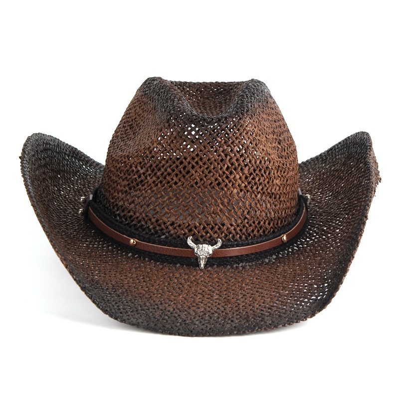 western cowboy hat sunscreen shade straw hat Fedora top hat jazz hat ...