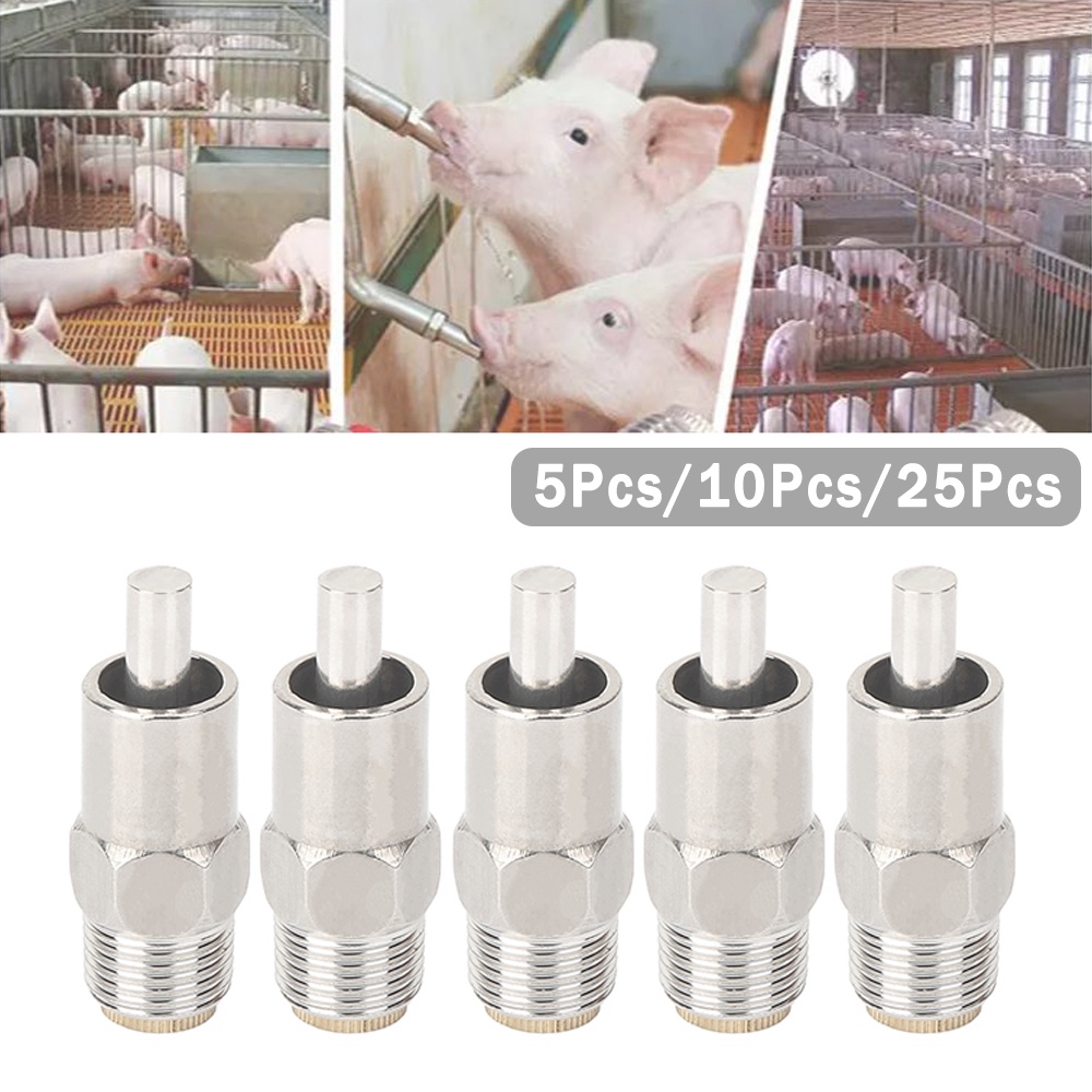 5/10/25Pcs Stainless Steel Automatic Pig Drinker Waterer for Sows ...