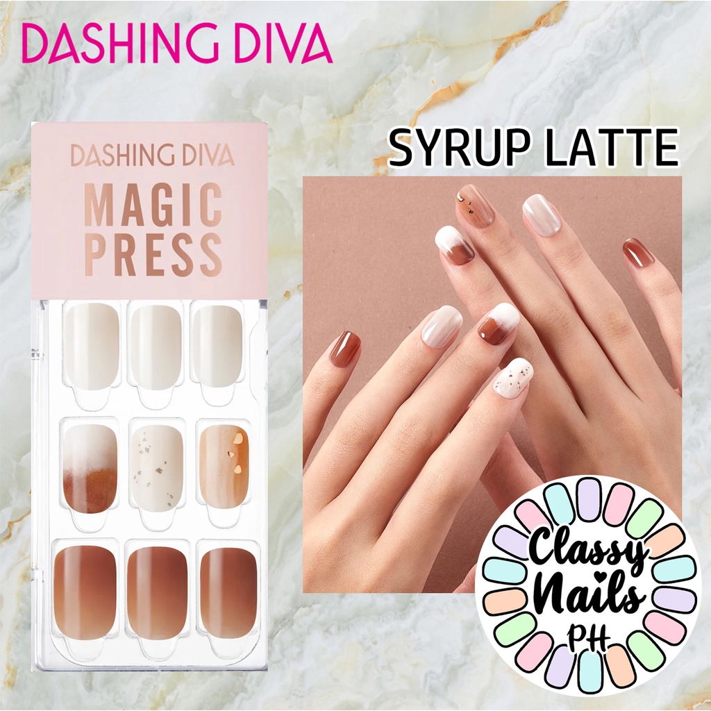 Syrup Latte • Dashing Diva • Magic Press • Manicure • Press On Korean ...