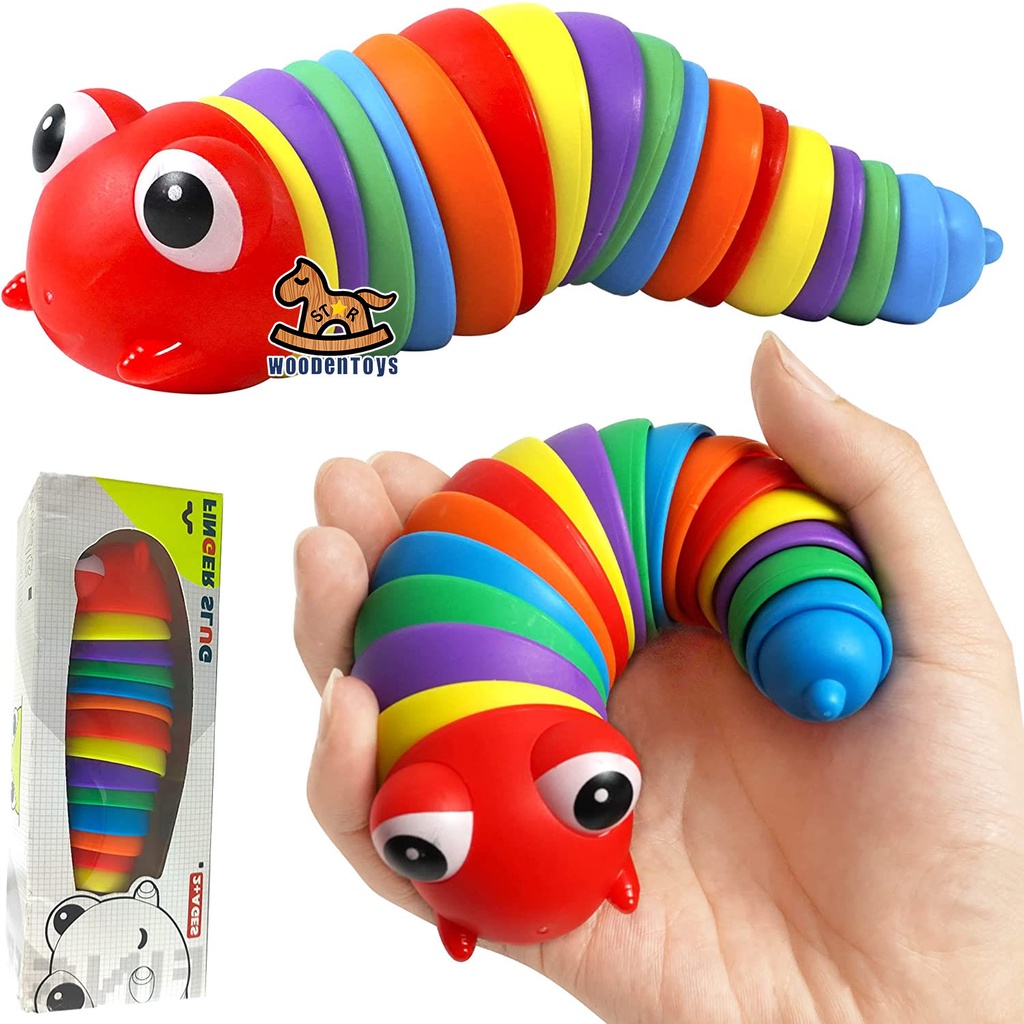 Fidget Slug Toys, 3D Printed Articulated Slug Flexible Caterpillar Stim ...