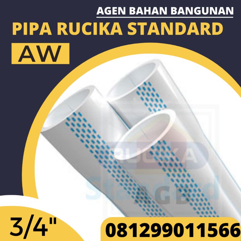 Rucika Standard 3/4" Inch PVC Pipe/Rucika Wavin Pipe/4 Meter AW Wavin ...