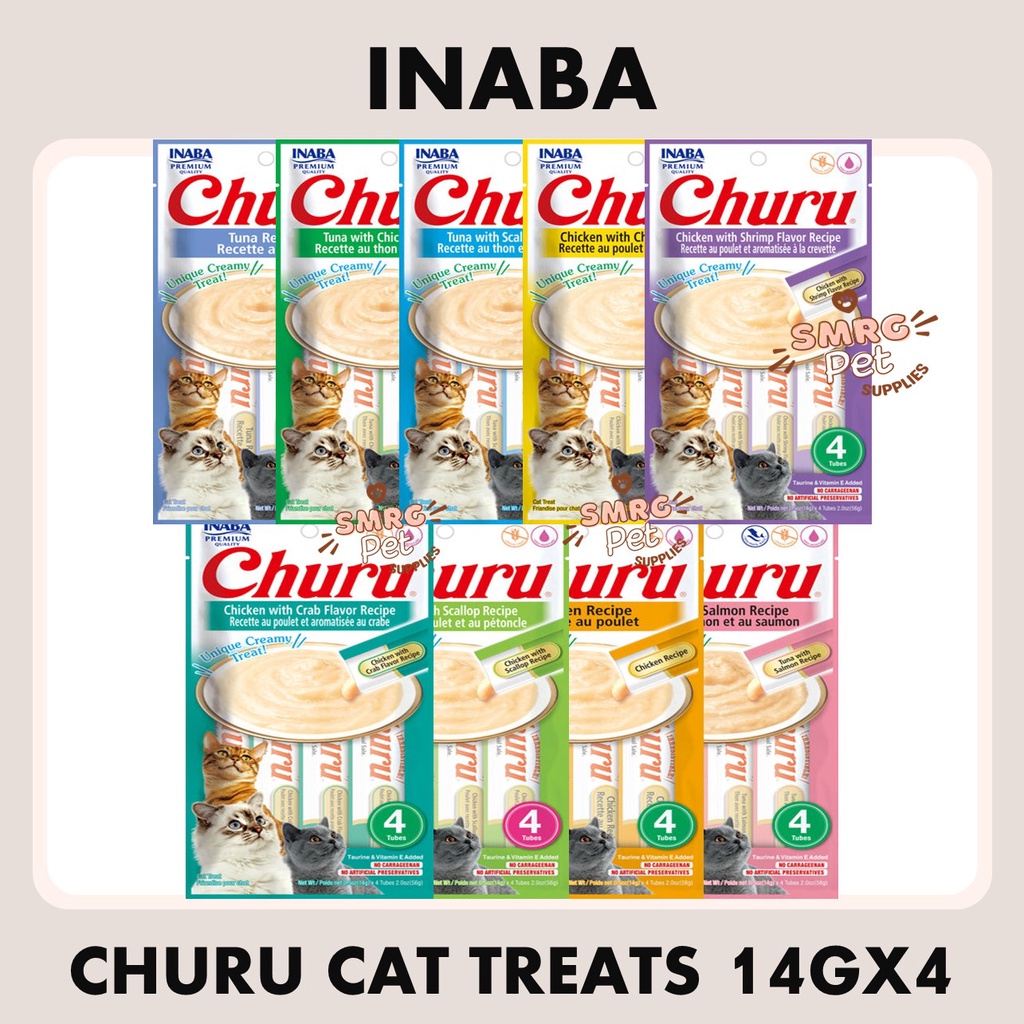 Inaba Churu Sticks Cat Treats 14gx4 Tuna Chicken Salmon Scallop Cheese ...