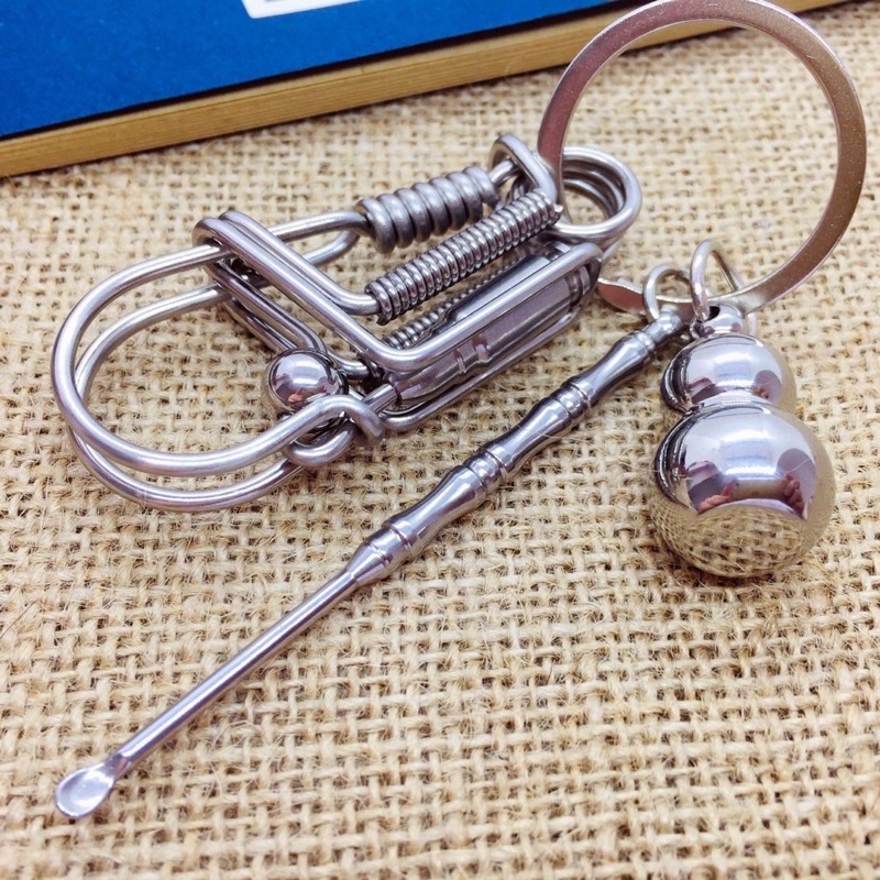 High quality handmade 304 stainless steel keychain combined with unique ...