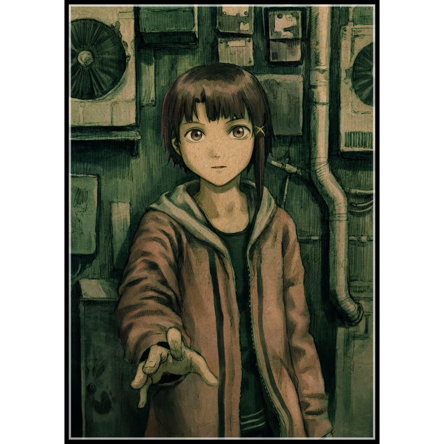 Vintage Anime Retro Poster Serial Experiments Lain Poster Double ...