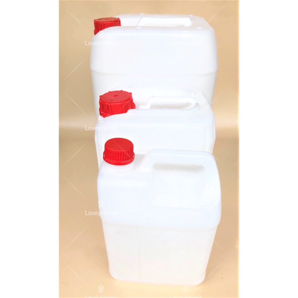 New Food Grade Bottle Jerrycan Tong 5 10 25 Liter HDPE Nature Jerry Can Plastic With Cover Heavy ...