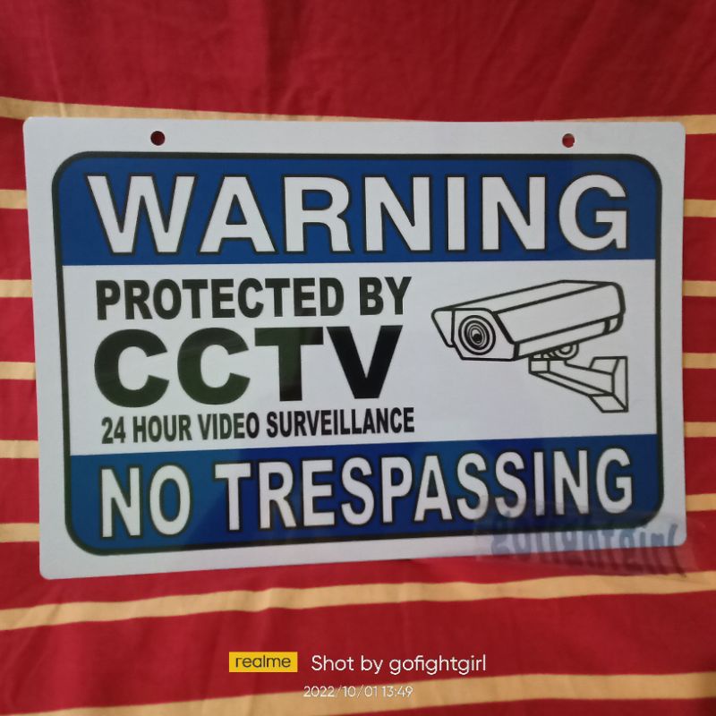 Warning CCTV No Trespassing Signage PVC Plastic (7.8x11 inches ...