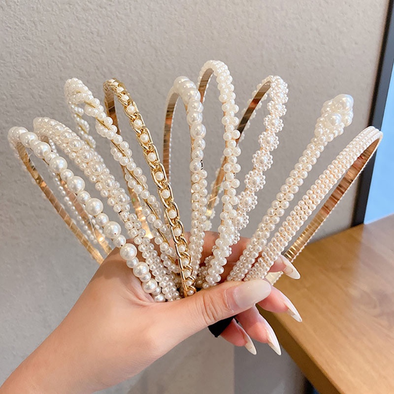 Simple Pearl Headband Twist Wave Design Fashion Lady Accessory Hair ...