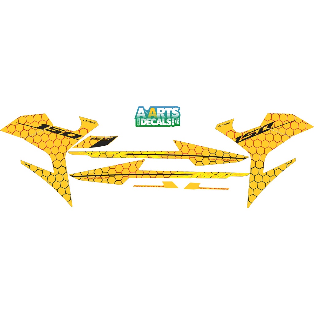 YAMAHA SNIPER KING150 HONEYCOMB STICKER DESIGN STOCK V2/V1 2020 DECALS ...