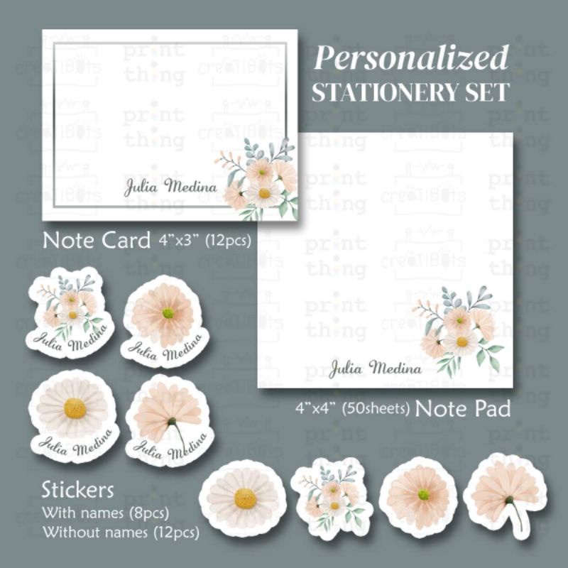 Personalized Stationery Set Notecard Notepad Stickers | Shopee Philippines