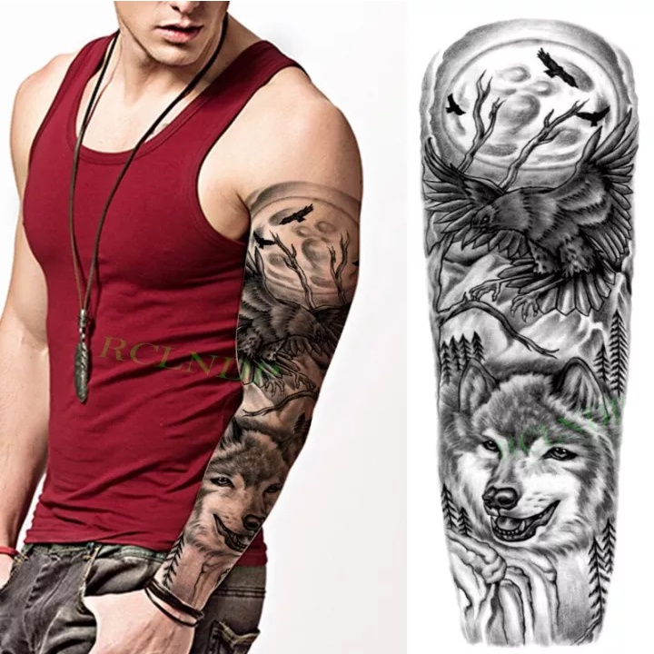 MPJ Waterproof Temporary Tattoo Sticker Cool Arm Tattoo Stickers Anubis ...