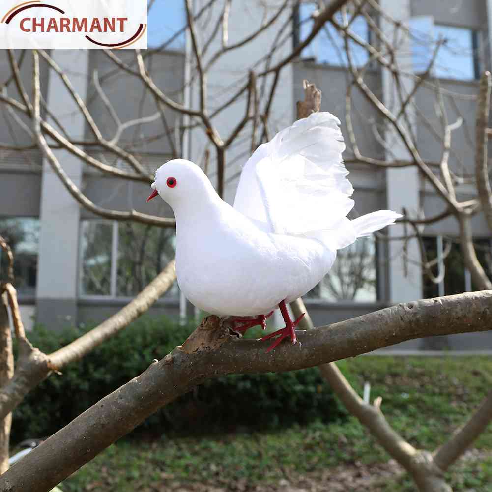 COD Decorative Dove Artificial Foam Feather White Bird Home Wedding ...