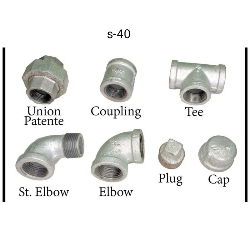 GI fittings: coupling, elbow, tee, reducer, etc. s20 or s40 | Shopee ...