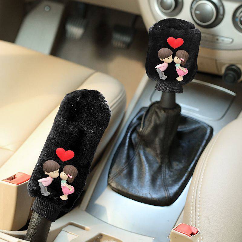 Car Handbrake Sleeve Shift Knob Cover Cartoon Cute Universal Gear Shift ...