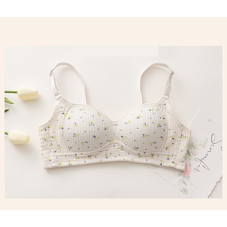 Japanese Style Floral Lace Underwear Women Push Up Bra Wireless Thin ...