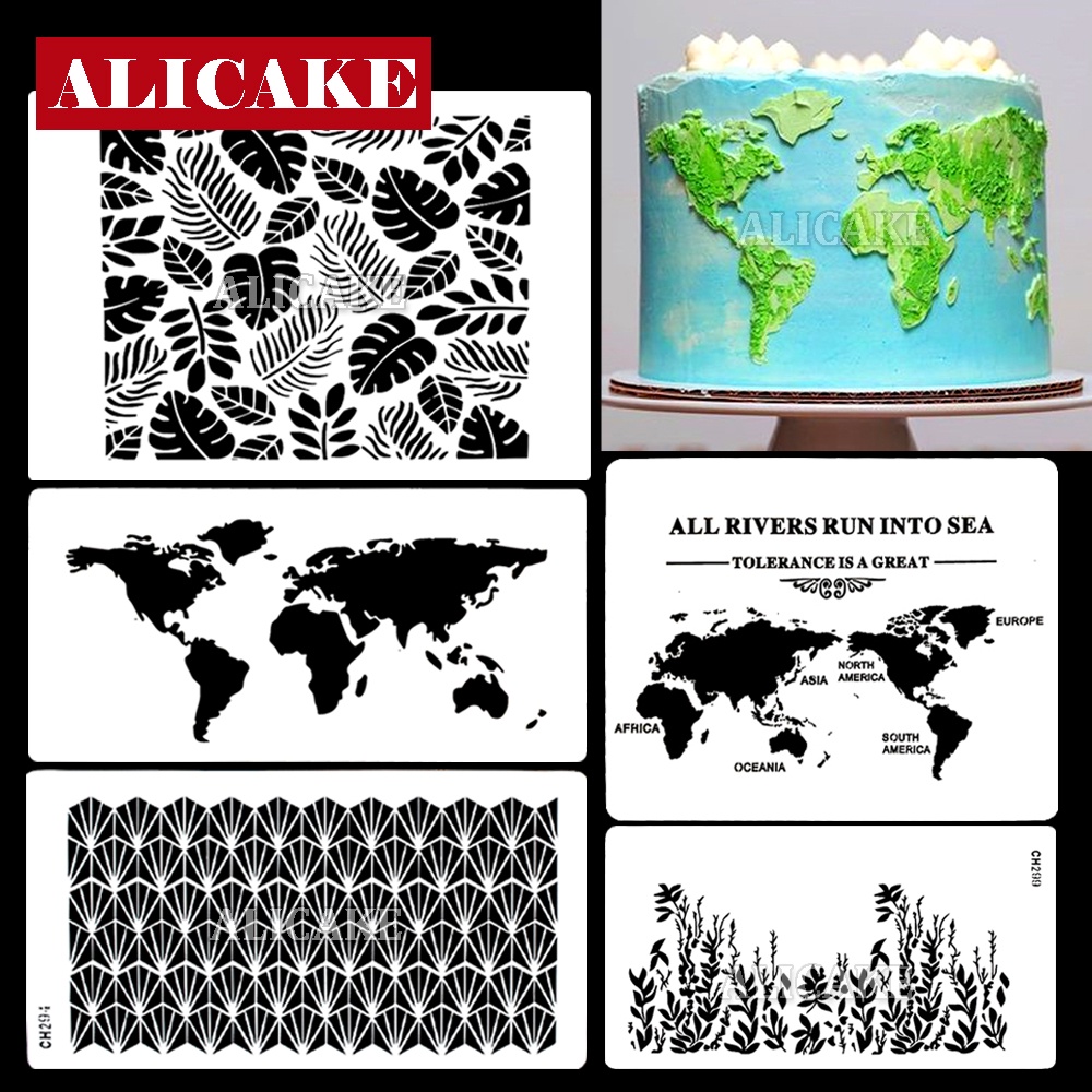 Cake Stencil World Map Shape Pattern Wedding Cake Decorating Fondant ...