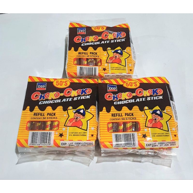 3 Pack Choko-Choko Chocolate Stick 50pcs | Shopee Philippines