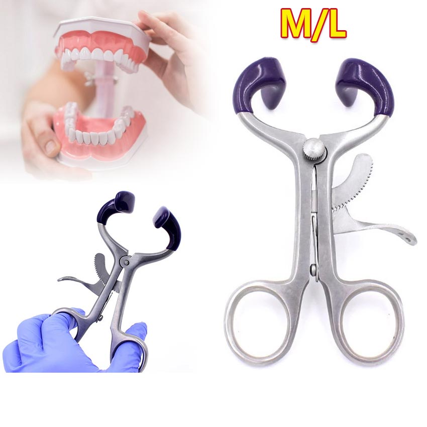 M/L Metal Dental Stainless Mouth opener Mouth gag Retractor Clamp ...