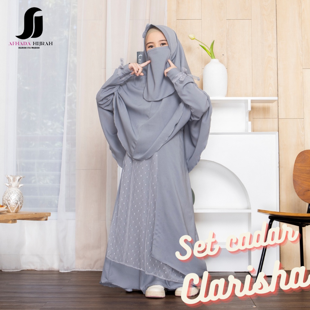 Children's Clothes gamis For Girls CLARISHA softgrey Veil set, The ...