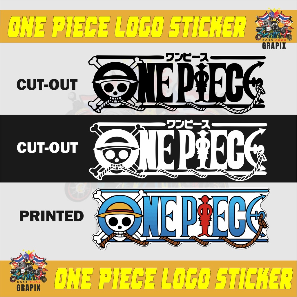 ONE PIECE LOGO Sticker Vinyl Cut-out & Printed - Heat Resistant and ...