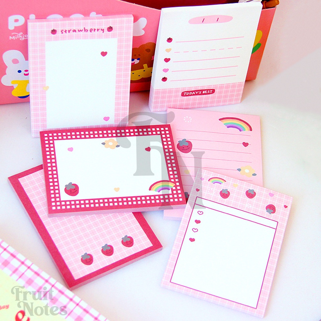SN284 50 sheets Premium Design Strawberry Theme Tear off Notepad ...